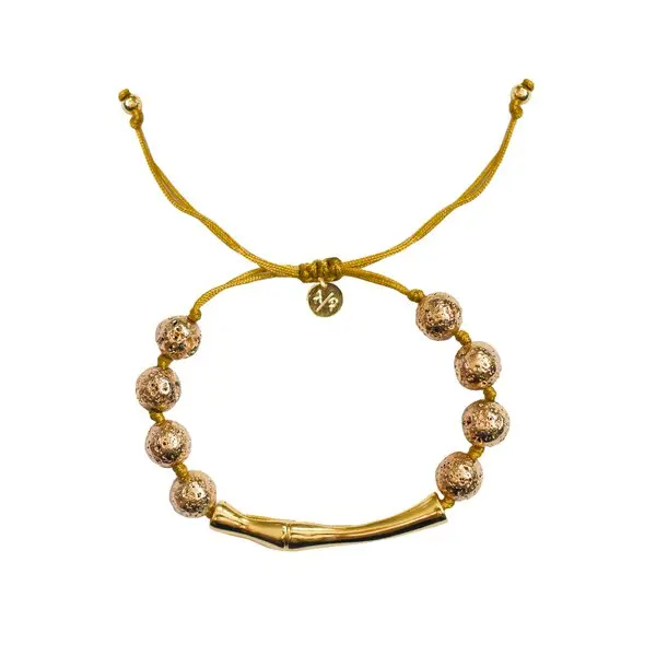ADRIANA PAPPAS DESIGNS Haven Bracelet On Colored Cord Caramel - Brown