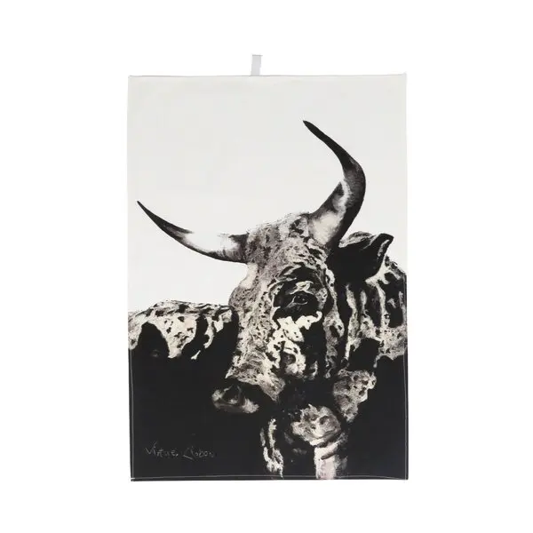 VIRTUE. Black / White Nguni Tea Towel - Black/white