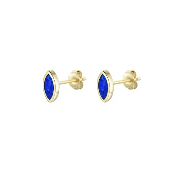 KAMARIA Marquise Opal Stud Earrings Indigo - Blue