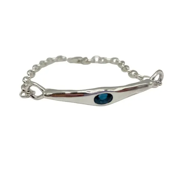 AMY DELSON JEWELRY Blue / Silver Blake London Blue Topaz Sterling Silver Adjustable Bracelet - Blue/silver