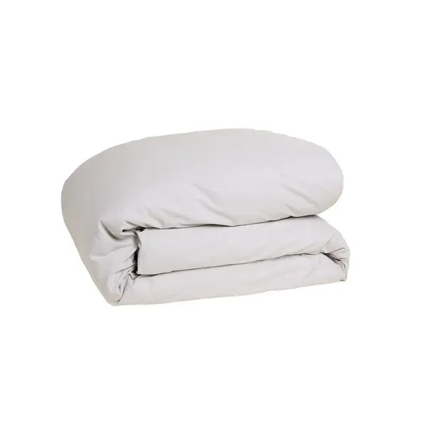 Joro Grey / Silver Percale Organic Cotton Duvet Cover Equinox Silver - Grey/silver