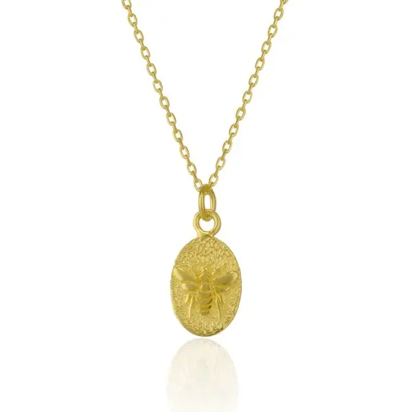 SPERO LONDON Sterling Silver Bee Chain Pendant Necklace - Gold