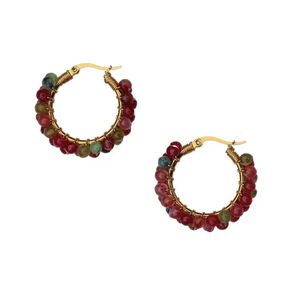 FV JEWELLERY Steel Me Earrings - Pink