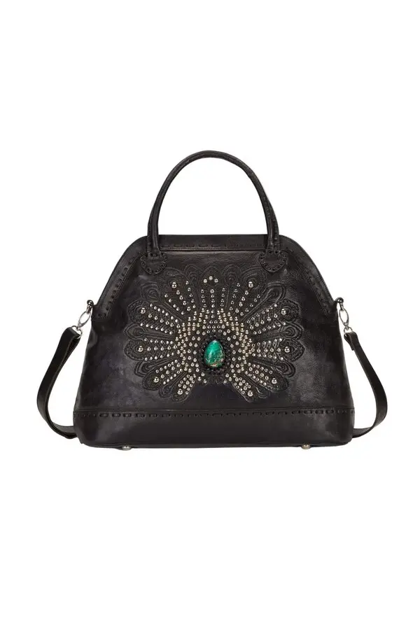 JODI LEE Mini Queen Peacock Bag - Black
