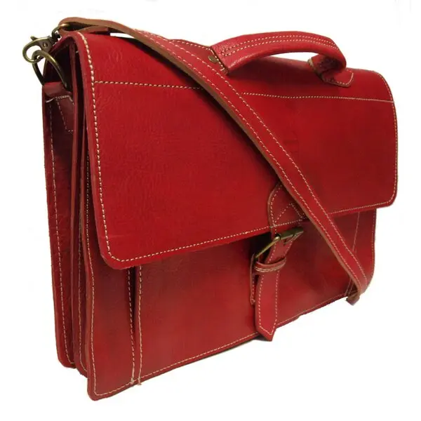BERBER LEATHER The Casablanca Large Satchel - Red