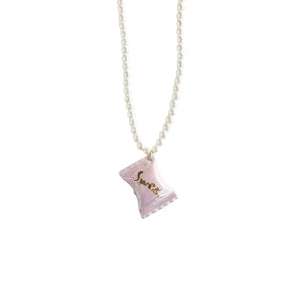 POPORCELAIN Sweet Porcelain Sweet Candy Pearl Necklace - Pink