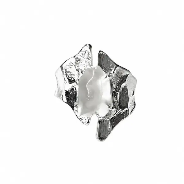 ORMIRO Glacier Chunky & Clear Quartz Ring - Silver