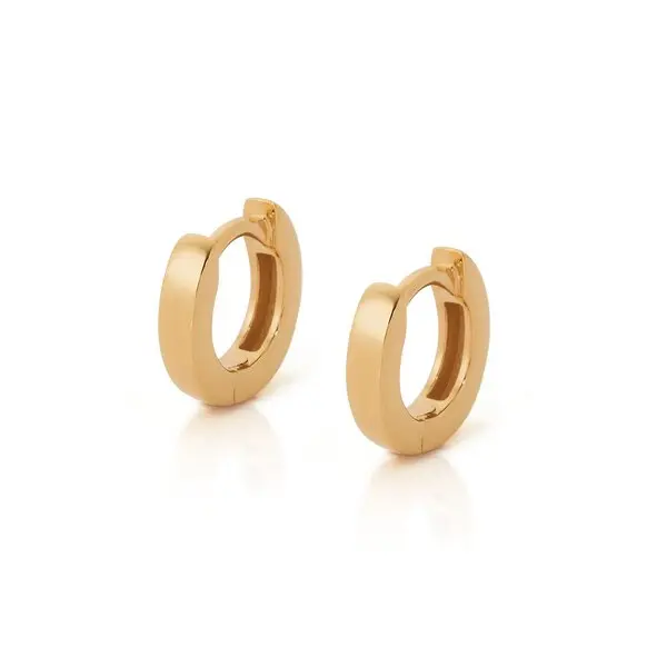 NELLOU JEWELLERY Timeless Huggie Earrings Plated Sterling Silver - Gold
