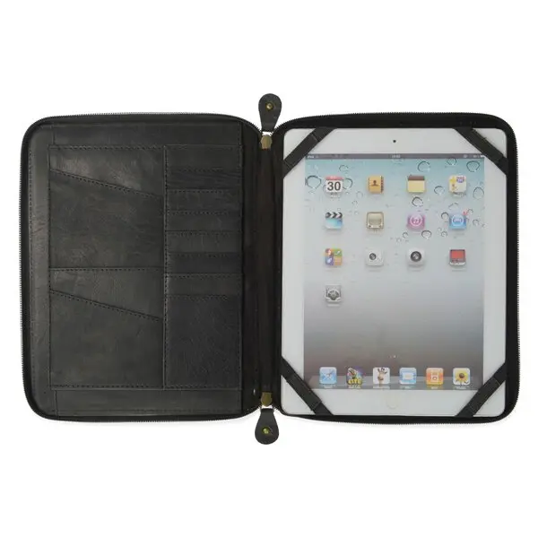 VIDA VIDA Classic Leather Ipad Organiser - Black