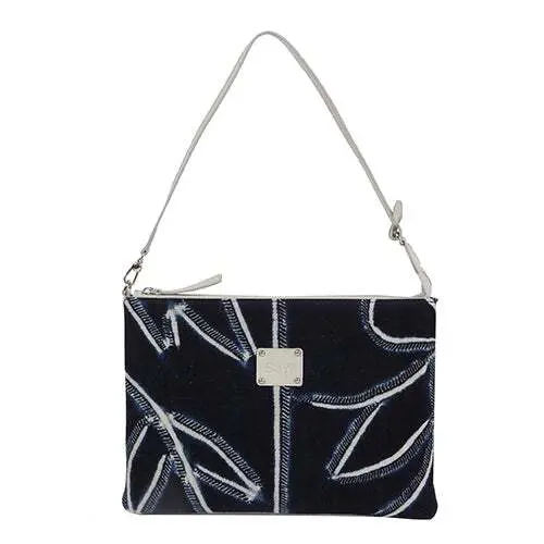 SJW BAGS LONDON Danubius Batik Clutch Bag In Dark Navy - Blue