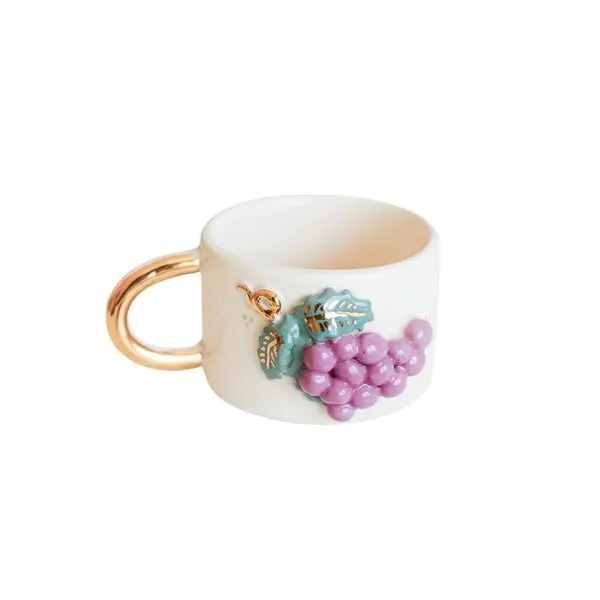 ANATOLIACRAFT Handmade Grape Ceramic Mug - Purple