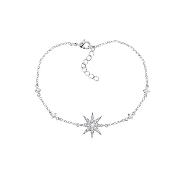 DIAMONBLISS Marilyn Monroe Hollywood Star Station Bracelet, Platinum - White