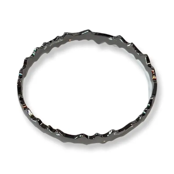 JAGGED HALO JEWELRY Yennefer Bangle In Rhodium - Black