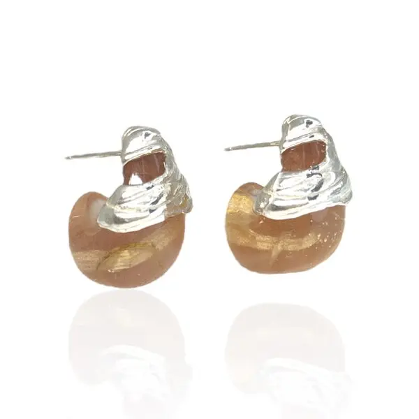 BIO-TRIMMINGS Neutrals Galvani Rose Bio-gem Hoops - Silver
