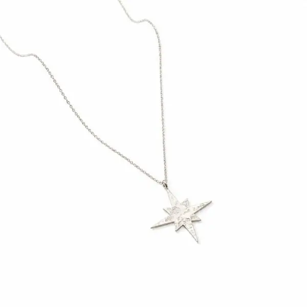 SILVER MOON Star Sterling Necklace - Silver