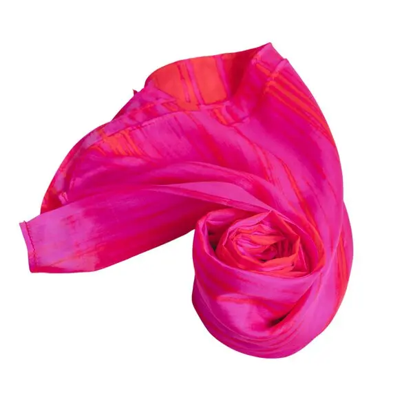 SILK AND BEARS Hot Brushstroke Silk Scarf – Hand-dyed Mulberry Silk Shawl, Beach & Pool Party Cover-up - Pink