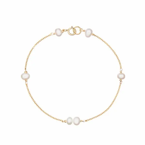 LILY & ROO Six Pearl Bracelet - Gold