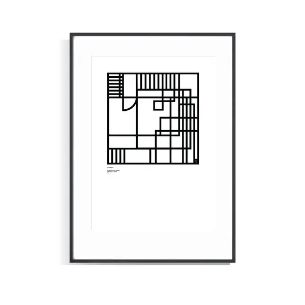 Curiosity Snug Numerology Series – Abstract Lines Number One Limited Edition Print - Black