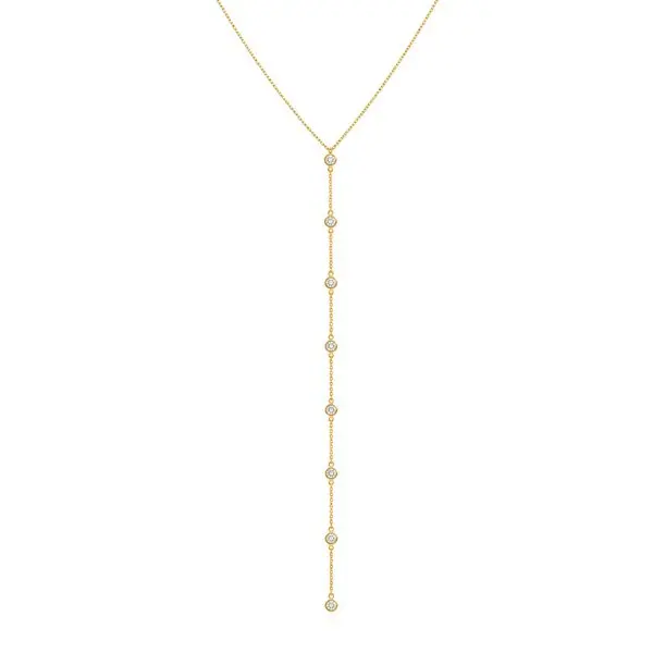 DECOLET THE LABEL Celeste Lariat Drop Necklace - Gold