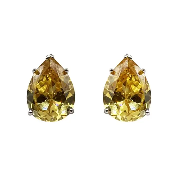 MICHAEL NASH JEWELRY Andrea Canary Cubic Zirconia Pear-shaped Clip-on Earrings - Yellow