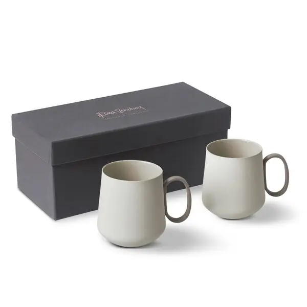 Esma Dereboy Tube Mug Set Of Two Ivory Colour - White