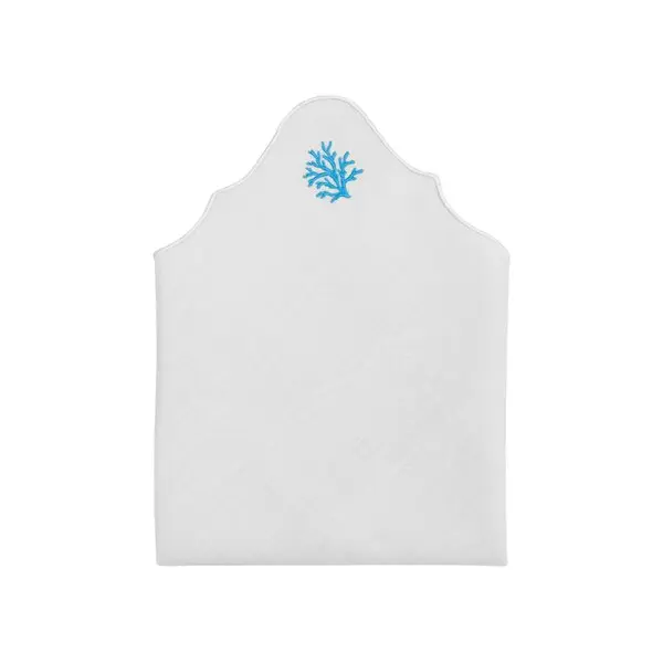 KM HOME COLLECTION Turquoise Coral Embroidery Linen Napkins Set Of 2 - Blue/orange