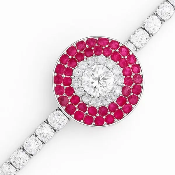 MAISON DE GALA Silver / Pink Ruby Radiance Bracelet