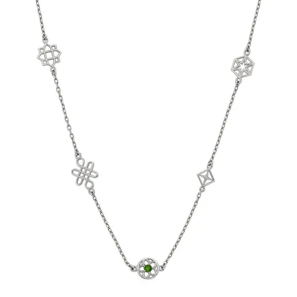 ZOË & MORGAN Silver / Green Aura Necklace Silver
