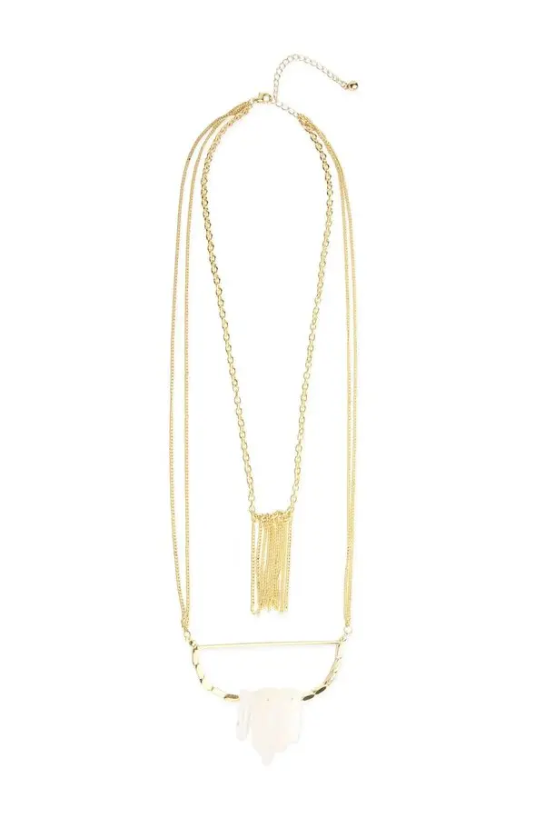 Saachi Boho Layered Chain Necklace - Gold