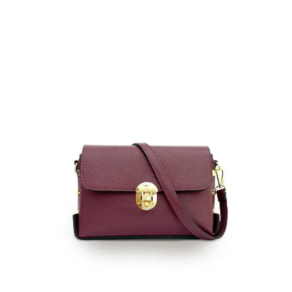 APATCHY LONDON The Bloxsome Plum Leather Crossbody Bag - Red