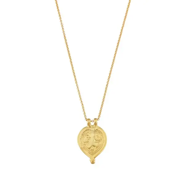 OPIUM JEWELS Vintage Amulet Depicting Hanuman The Monkey God On A Plated Chain - Gold