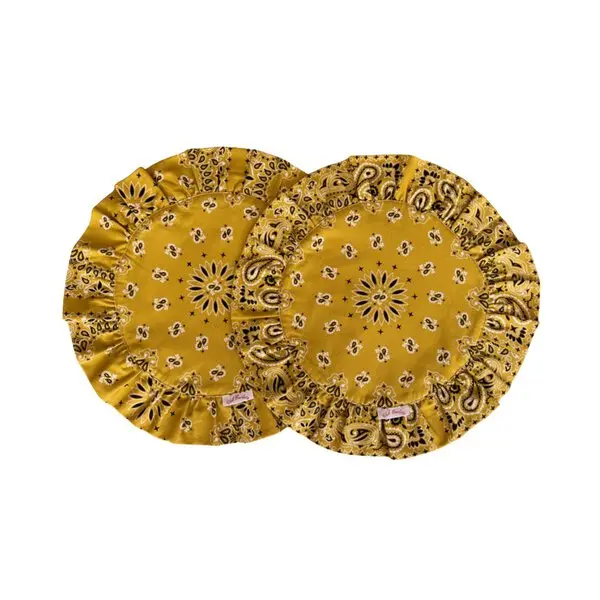 CLUB CARLOTTA TABLEWARE Darcy Placemat Mustard Paisley - Yellow