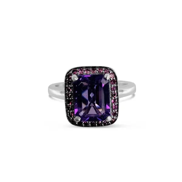 BELLUS DOMINA Sterling Silver Amethyst Ring - Purple/silver