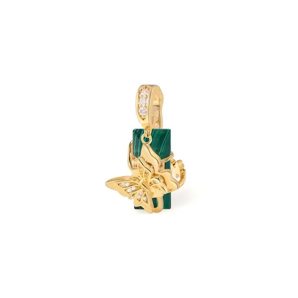 FREQNC ATELIER Twin Butterfly Charm Malachite - Green
