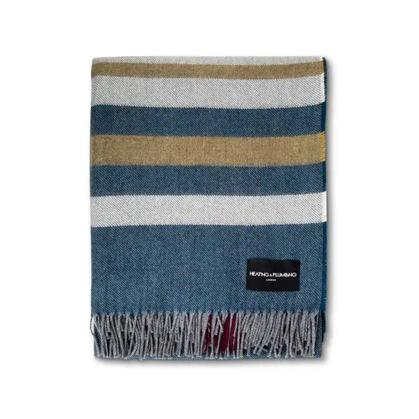 HEATING & PLUMBING LONDON Wonderland Alpaca & Merino Lambswool Blanket Contemporary Teal - Blue