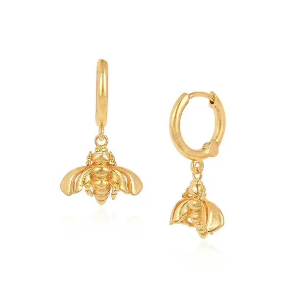 MOON LONDON Wisdom Bee Mini Hoop Earrings - Gold