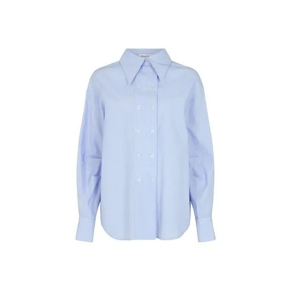 LILY AND LIONEL Dapper Double Placket Stripe Shirt - Blue
