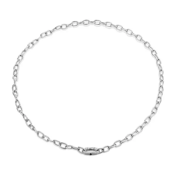 SALLY SKOUFIS Silver / Blue Shadow Chain Necklace With Natural Sapphire In Sterling Silver - Silver/blue