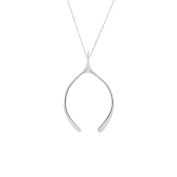 KATIE MULLALLY Large Sterling Wishbone Necklace - Silver
