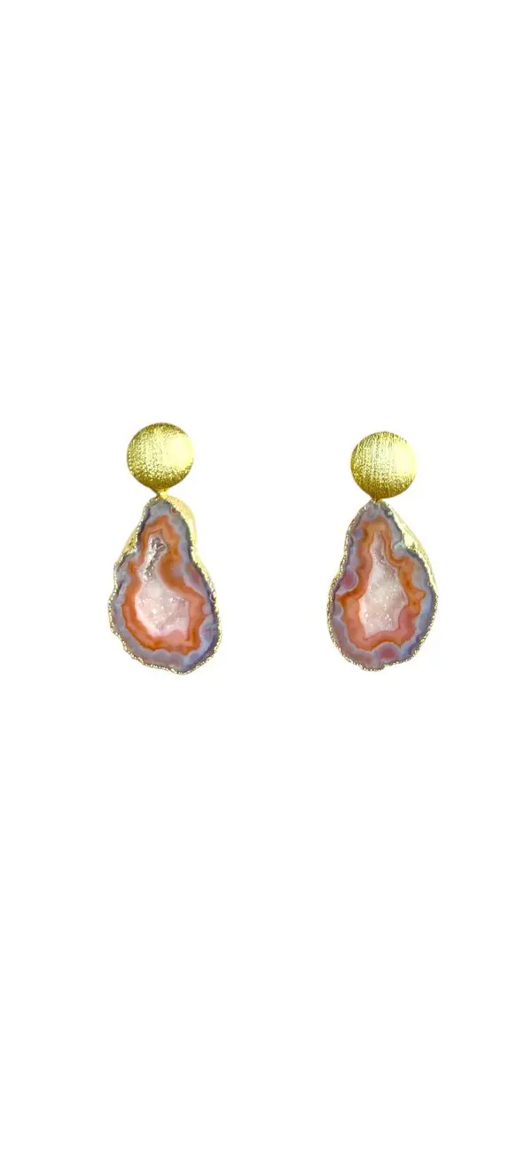 MAGPIE ROSE Swirl Circle Earrings - Orange