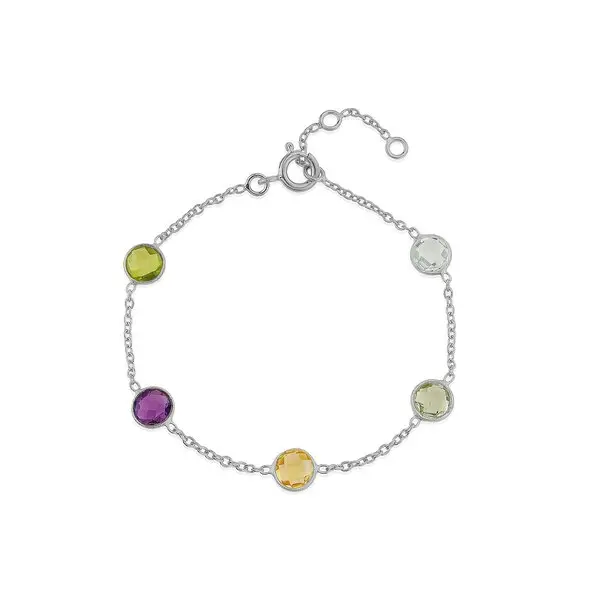 AUREE JEWELLERY Chennai Multi Gemstone & Sterling Bracelet - Silver