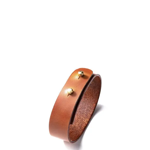 ROARCRAFT Adjustable Minimalist Leather Bracelet Cognac - Orange