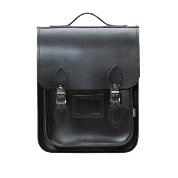 ZATCHELS Handmade Leather City Backpack Plus - Black