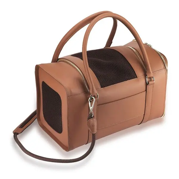 Zoë Pet Atelier Leather Pet Carrier - Brown