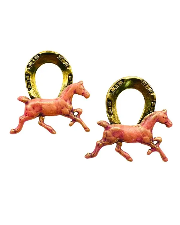 THE PINK REEF Keeneland Horse Earring - Pink