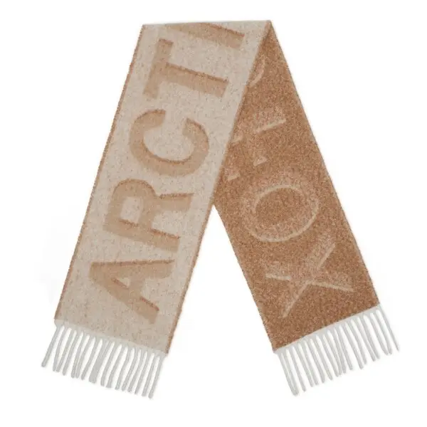 ARCTIC FOX & CO. Neutrals The Logo Scarf Off Beige - White