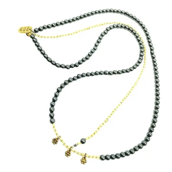 AMY DELSON JEWELRY Silver / Gold Daisy Flower And Hematite Headdress - Silver/gold