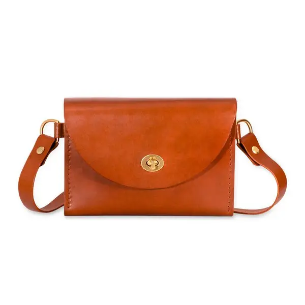 DESIGNS BY ELLE Rachel Sling Belt Leather Bag - Brown
