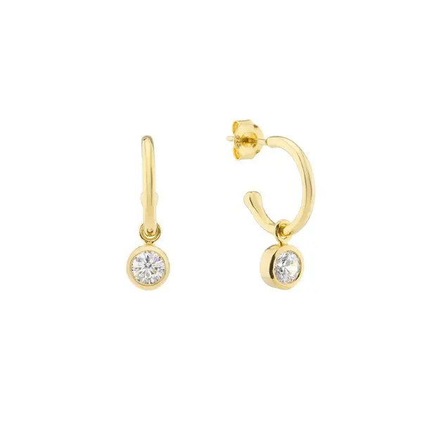 AUREE JEWELLERY Manhattan & Verona Cubic Zirconia Interchangeable Gemstone Drop Earrings - Gold