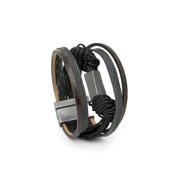 Saachi Rectangle Charm Cord Bracelet